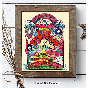 Led Zeppelin Poster - 8x10 Psychedelic Room Decor - Led Zeppelin Gifts - Concert Posters - The song Remains the Same - Pshycadellic Hippie Room Decor for Men, Women, Teens - Dorm Room Decor
