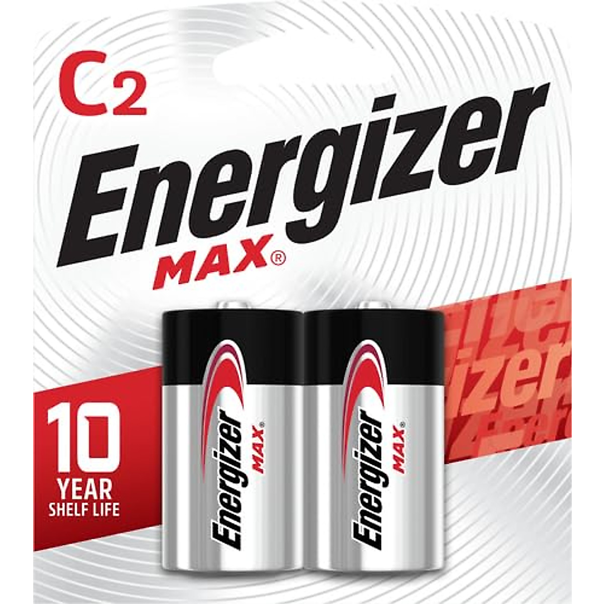 Energizer Max C Batteries, Premium Alkaline C Cell Batteries (2 Battery Count)