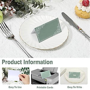 50 Pack Sage Green Place Cards Green Table Card 2 * 3.5 Inch Wedding Table Cards Seat Placement Cards Printable Place Cards For Reception Tables Placement Party