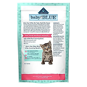 Blue Buffalo Baby BLUE Kitten Crunchies Grain Free, Natural Kitten Treats, Savory Salmon 2-oz Bag