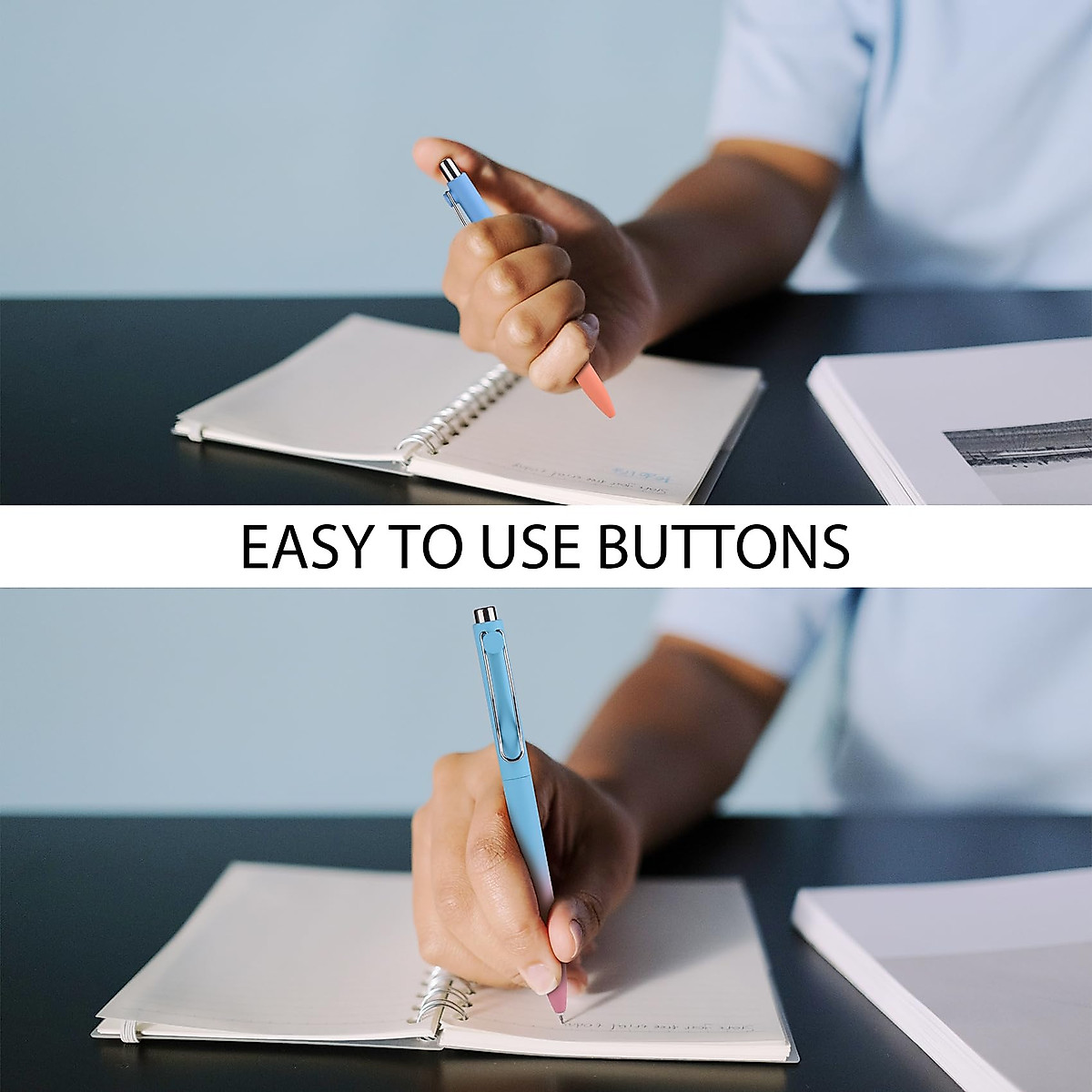 WY WENYUAN Gel Pens, 12 pcs Black Ink Pens Fine Point Smooth Writing Pens, Pastel Pens for Journaling Note Taking, Cute Office School Supplies Gifts for Women Men