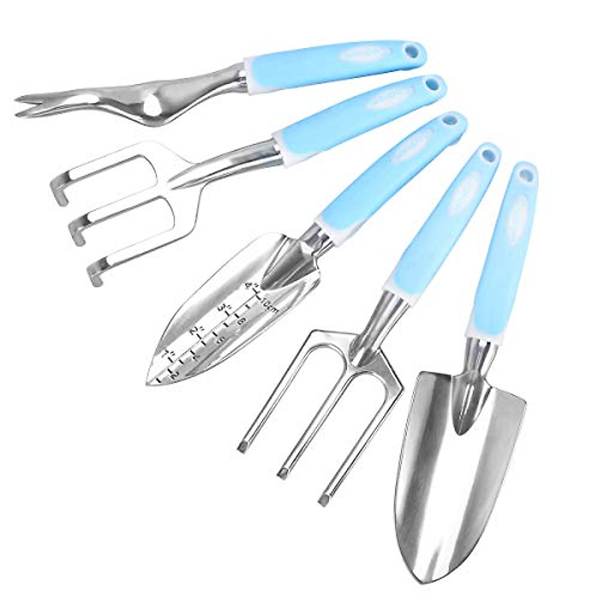 Codirom Garden Tools Set 5PCS Gardening Tools Planting Trowel Garden Shovel Garden Rake Transplant Tools