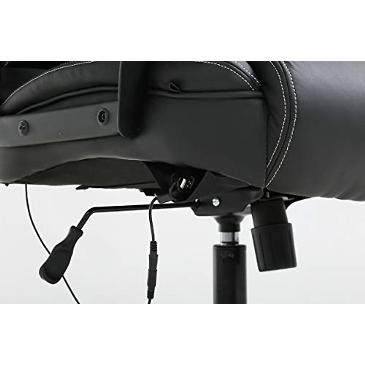 500lbs Big & Tall Task Office Chair, Wide Seat Desk Chair with Massage Lumbar Support Armrest Swivel Rolling High Back Leather Adjustable Ergonomic Computer Chair for Managerial Executive Chairs Black