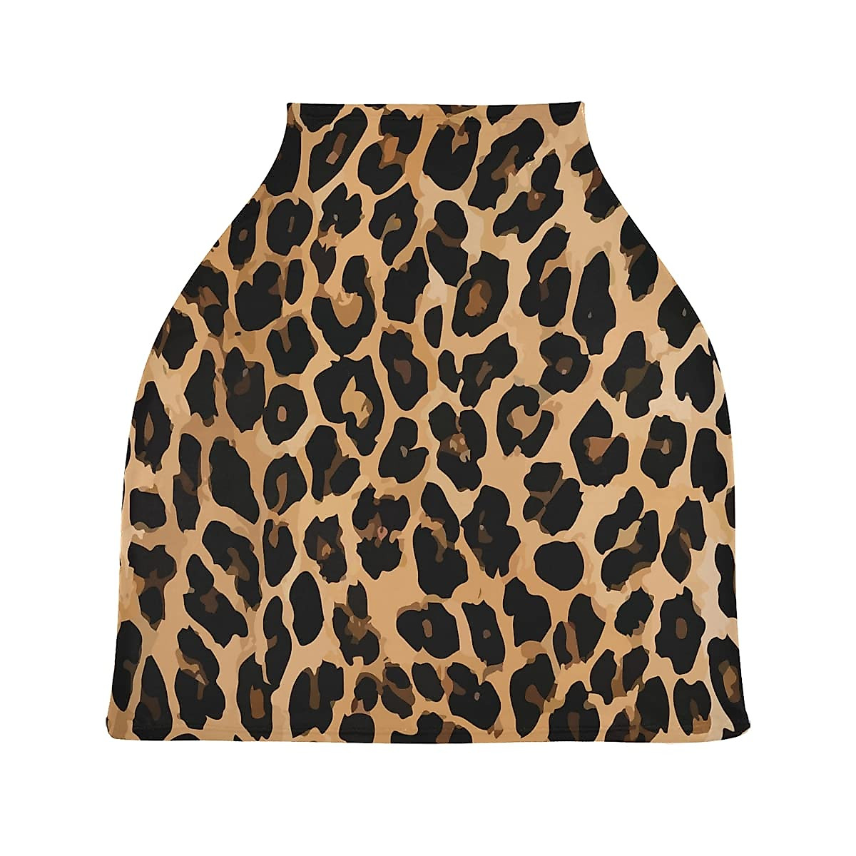 Leopard Skin Baby Car Seat Covers Canopy Nursing Cover Breastfeeding Scarf Soft Breathable Stretchy Coverage Infant Stroller Cover Multi Use for Boys Girls Babies