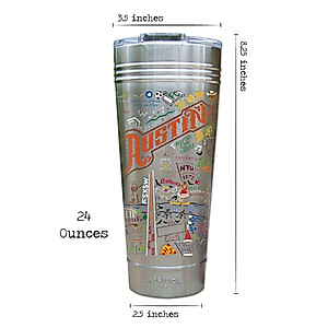 Catstudio Austin Thermal Tumbler | Triple Wall Insulation With Non Slip Bottom | Great Travel Cup for Water, Coffee, Tea, or Smoothies