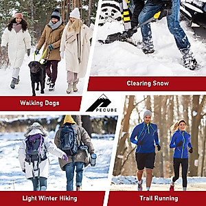 Pecube Ice Cleats for Shoes and Boots Men Women Trail Running 20 Stainless Steel Spikes Anti-Slip Footwear Traction Cleats Snow Grips Crampons for Hiking Ice Fishing Walking on Snow