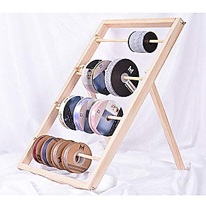 DYNWAVE Wood Display Ribbon Holder Rack Storage Organiser Sewing Stand Organizer