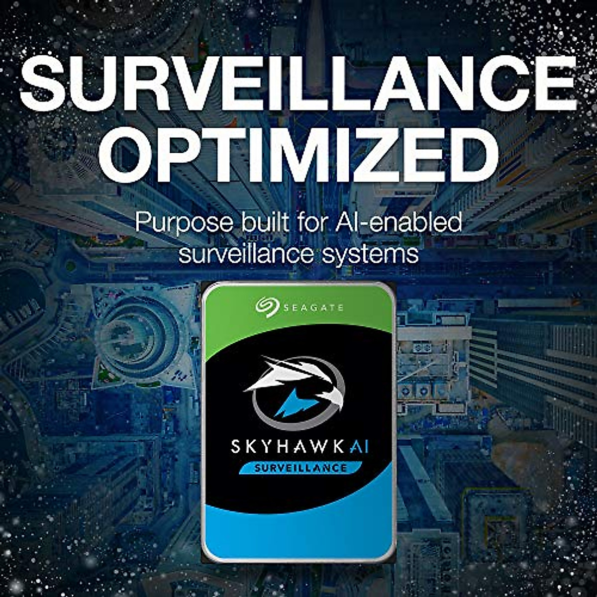 Seagate Skyhawk AI 14TB Surveillance Internal Hard Drive HDD–3.5 Inch SATA 6Gb/s 256MB Cache with Drive Health Management + 3-Year Rescue Service (ST14000VE0008)