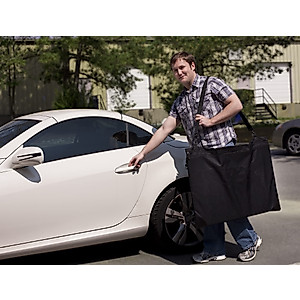 SoHo Urban Artist Art Portfolio Case Artwork Tote Bag, Heavy Duty Nylon, 2 Zippered Pockets, Handle & Shoulder Strap Lightweight Large Capacity for Drawings, Posters, 23x31 Inches Black