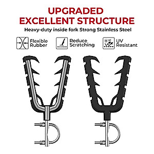 kemimoto ATV Gun Mount, Gun Holder for ATV, Bow Tools Rack with Rubber Straps Compatible with ATV Mobility Scooter Hunting Bike Shooting Carts