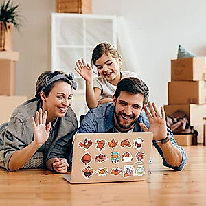 Cobee 100 Pieces Thanksgiving Sticker Decals,Aesthetic Fall Stickers Pumpkin Autumn Decals Cute Turkey Stickers Funny Vinyl Waterproof Stickers for Laptop Water Bottle Envelopes Party Favor