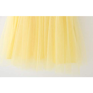 Ncycullo Baby Girls Tutu Dress Toddler Rainbow Tulle Dress Sleeveless Infant Sundress Princess Soft Pom Tutu Dresses 134 Yellow 90