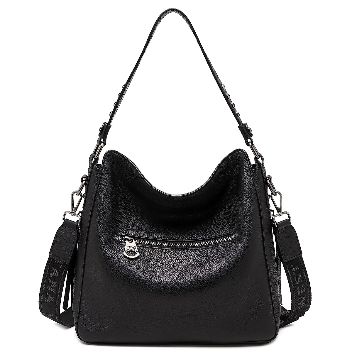 Montana West Genuine Leather Concealed Carry Purses and Handbags for Women Handgun Tote Black MWL-G005BK