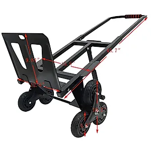 HayWHNKN Heavy-Duty Stair Climber Cart Portable Folding Hand Truck Handcart Luggage Cart 440LBS Load Capacity with Six Wheels