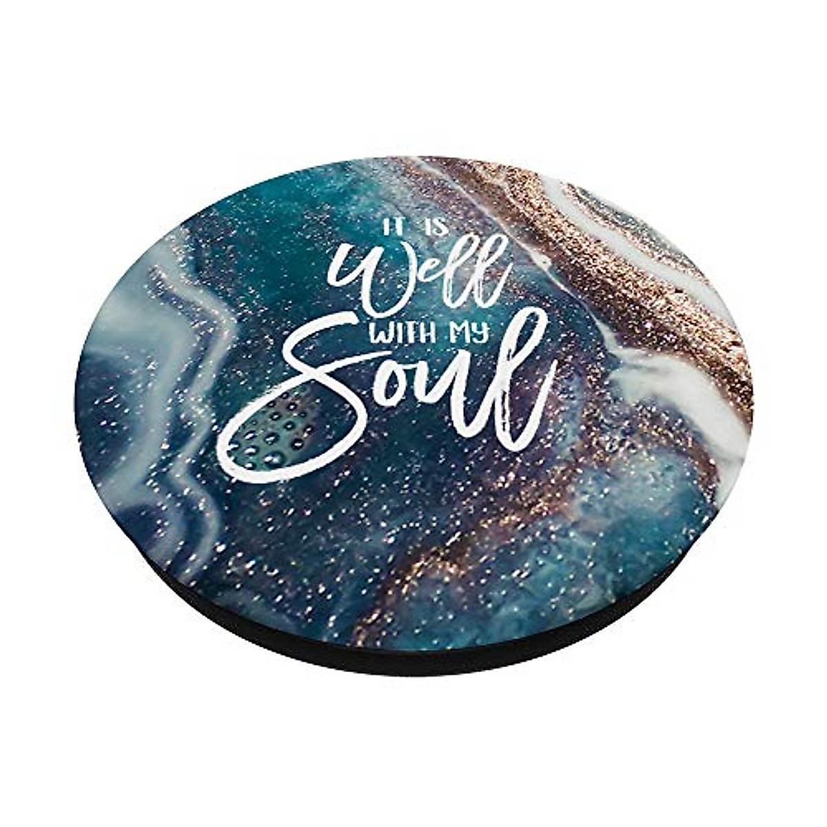 It Is Well With My Soul Hymn Turquoise Abstract Watercolor PopSockets PopGrip: Swappable Grip for Phones & Tablets