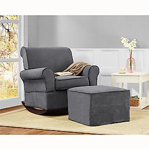 Baby Relax The Mackenzie Microfiber Plush Nursery Rocker Chair, Grey