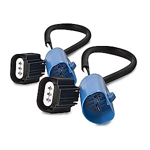 HEADLIGHTSDEPOT Conversion to 05-07 Style Harley-Style Black Housing Halogen Headlights Compatible With Ford Excursion F-250 F-350 F-450 F-550 Super Duty 1999-2007