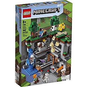 LEGO Minecraft The First Adventure 21169 Hands-On Minecraft Playset; Fun Toy Featuring Steve, Alex, a Skeleton, Dyed Cat, Moobloom and Horned Sheep, New 2021 (542 Pieces)