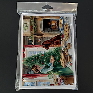 Caroline's Treasures DAC3814GCA7P Irish Setter Christmas Cookies Greeting Cards Pack of 8 Blank Cards with Envelopes Whimsical A7 Size 5x7 Blank Note Cards