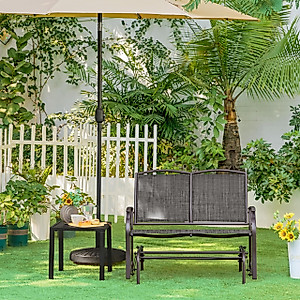 Yaheetech Outdoor Glider 2-Person Outdoor Glider Bench, Patio Glider Chair, Rocking Patio Chairs Outdoor Loveseat for Backyard, Poolside, Garden,Porch, Heavy Duty Steel Frame, Gray