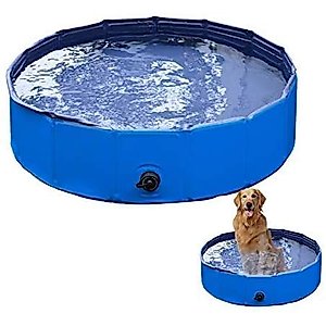 VaygWay Foldable Dog Pet Pool – Portable Swimming Pool Dogs Cats Pets–Collapsible Bathing Tub and Kiddie Pool – Collapsible Pool for Dogs Cats and Kids