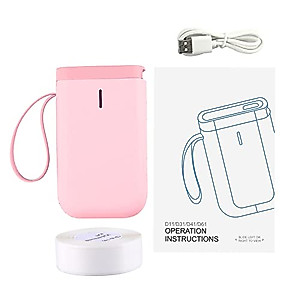 Leepesx Label Maker Machine with Tape, Portable Handheld Thermal Label Printer, Wireless BT Label Maker Sticker Machine, for Home Office School Supermarket Store (Pink)