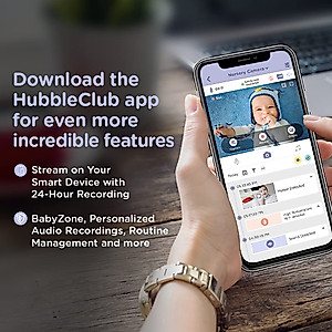 HUBBLE CONNECTED Nursery Pal Crib Edition – Smart Video Baby Monitor with 5" Touch Screen Display and Wi-Fi Connectivity, 7-Color Night Light and Sleep Trainer