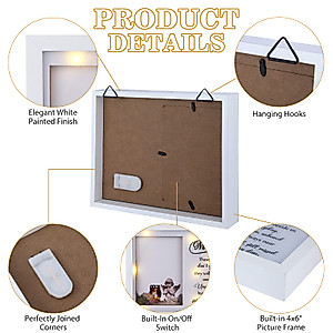 Karenhi Loving Memory Sympathy Gift Memorial Gift Sympathy Gift for Loss of Loved One 8" x 10" LED Memorial Shadow Photo Box Fits 6 x 4 in Pictures Photos