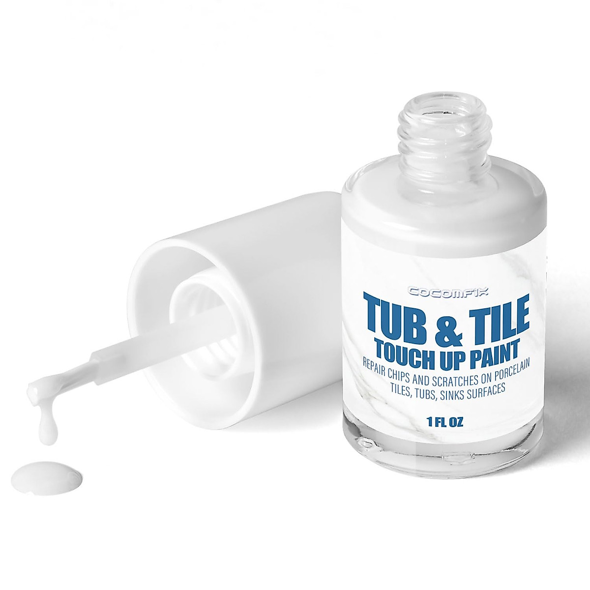 Specialty Tub and Tile Paint, High-Gloss White Tub Paint for Bathtub, Quick-Dry Porcelain Paint for Scratches & Chips on Porcelain, Acrylic, Enamel, Cast Iron, Tubs, Sinks, Tiles and Toilets