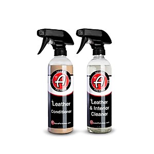 Adam's Polishes Leather Care Kit - Leather Cleaner & Leather Conditioner Car Cleaning Supplies | UV Protection for Interior Accessories Steering Wheel Seat Dash Vinyl Shoe Polish Jacket