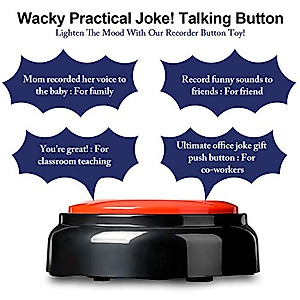 Record Talking Button Easy Button Talking Button Record Recordable Sound Buttons Answer Buzzers Talk Button(Black+Red)