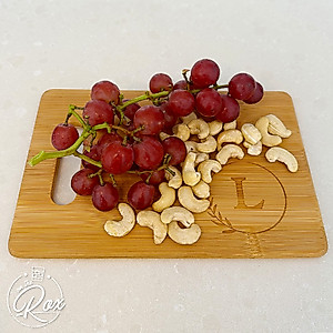 Personalized Cutting Boards - Small Monogrammed Engraved Cutting Board (V) - 9x6 Customized Bamboo Cutting Board with Initials - Wedding Kitchen Gift - Wooden Custom Charcuterie Boards by On The Rox