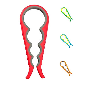 JINSHIN Jar Opener,Bottle Opener,Jar Gripper,Can Opener,Jar Lid Opener,Jar Opener for Arthritic Hands & Weak Hands & Seniors and Woman (Red)