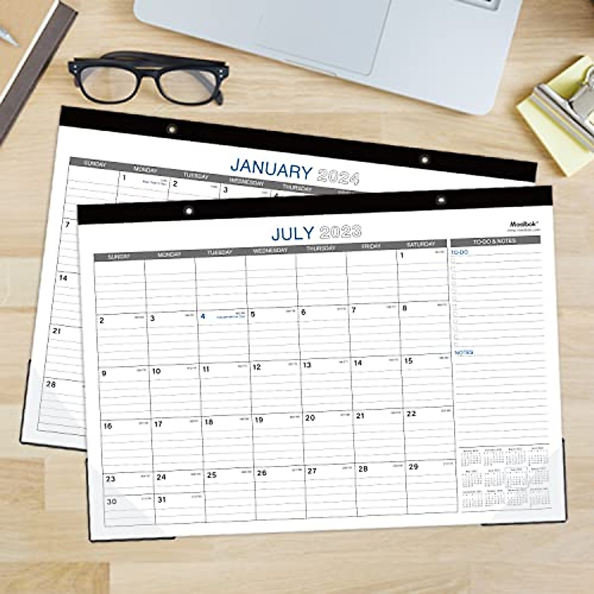 2023-2024 Desk Calendar - 18 Months Large Monthly Desk Calendar from Jul 2023 - Dec 2024, 17" x 12", Desk Pad, Large Ruled Blocks, To-do List & Notes, Best Desk Calendar for Organizing
