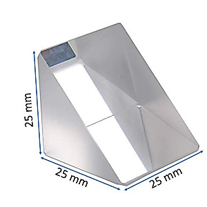 25 mm Glass Right Angle Triangle Prism, Coated Reflecting Prism, Right Angle Prism Mirror, Component for Precision Optical Instruments
