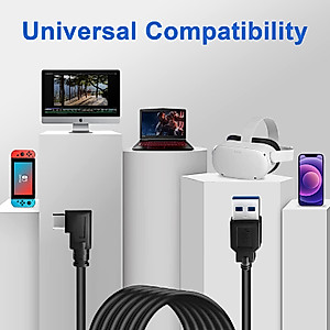 Kopatesun for Link Cable, Virtual Reality Headset Cable 10ft/3m USB 3.0 - c to C - Gaming PC VR - 3 Meters