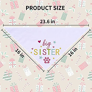 Hujiao-Zi Big Sister Pregnancy Announcement Dog Bandana, Gender Reveal Photo Prop, Accessories Pet Scarves for Dog Lovers Owner Gift