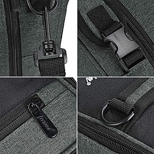 Expandable Insulated Lunch Bag, Leakproof Flat Lunch Cooler Tote with Shoulder Strap for Men and Women, Suitable for Work & Office by Tirrinia, Charcoal