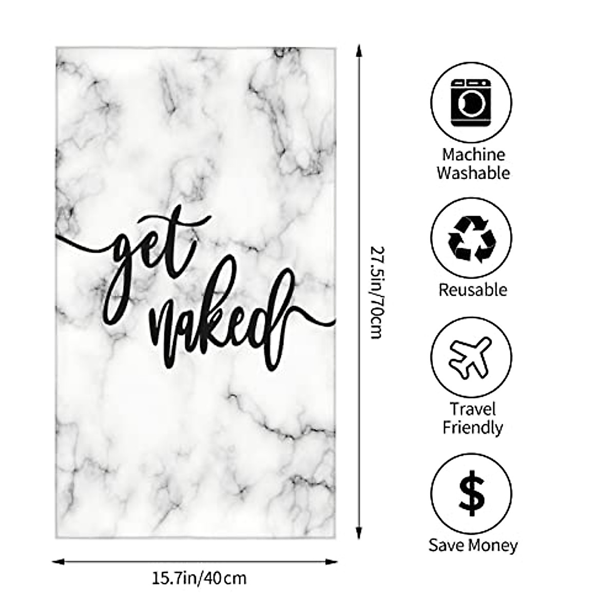 AIYOOLER Marble Bath Towels Set of 2 White Grey Marble Texture Get Naked Hand Towels for Bathroom,Decorative Kitchen Dish Guest Towel Soft Absorbent Small Bath Hand Towel for Spa,Gym,Yoga 28x16 in