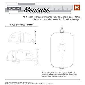 Classic Accessories Over Drive PermaPRO R-Pod Cover, Fits up to 16' 2" long, Durable, Tear-Resistant, Teardrop, Travel Trailer Storage Cover, Compatible with R-Pod Trailers, Grey