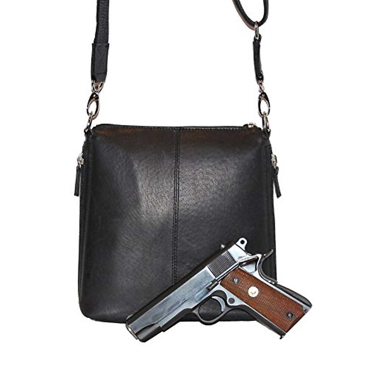 GTM Gun Tote'n Mamas Concealed Carry Flat Sac Handbag, Black, Small