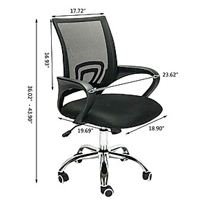 JTSQ Ergonomic Mesh Office Chair Adjustable Swivel Computer Desk Task Black Gaming Chair Office Chair Gaming Desk Computer Chair High Chair Home Office Desk Chairs Office Chairs Home Office