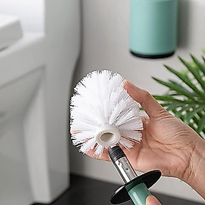 Creative Brush Toilet Brush Stainless Steel Long Handle Toilet Cleaner Brush Round Brush Head Toilet Bowl Brush and Stand