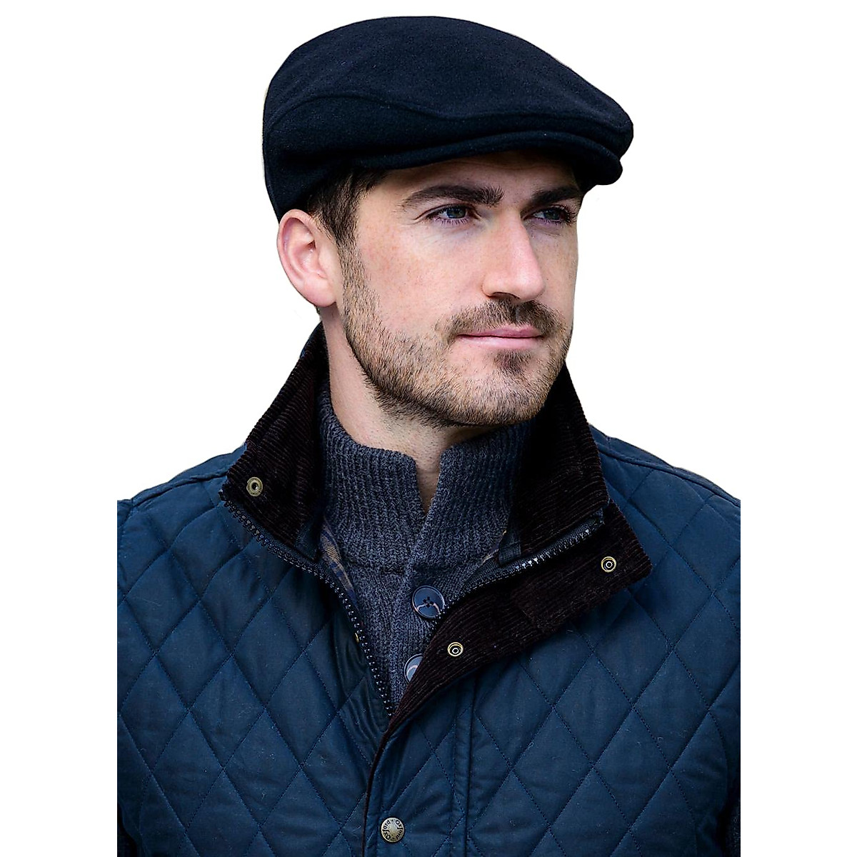 Mucros Weavers Irish Trinity Flat Cap for Men, Newsboy Hat (X-Large, Charcoal)