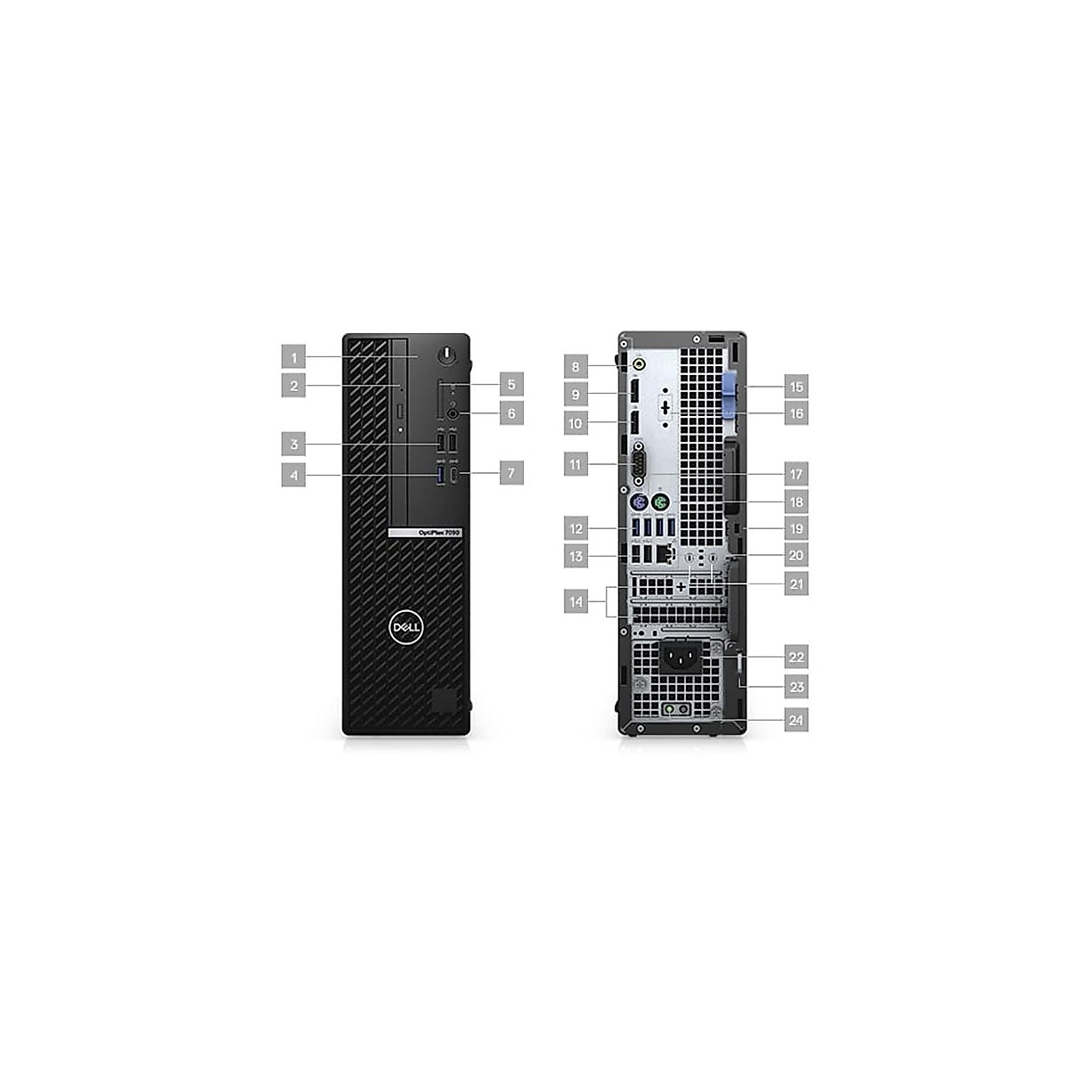 Dell Optiplex 7090 MT Mini Tower Desktop | Core i7-10700 - 256GB SSD Hard Drive - 16GB RAM | 8 cores @ 4.8 GHz Win 11 Pro Black (Renewed)