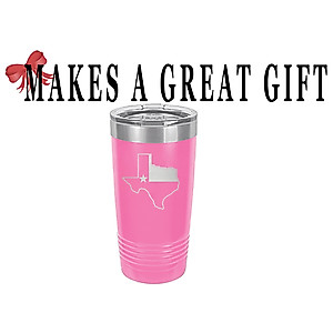 Rogue River Tactical Funny Texas Flag 20 Oz. Stainless Steel Travel Tumbler Mug Cup w/Lid Vacuum Insulated Hot or Cold (Pink)