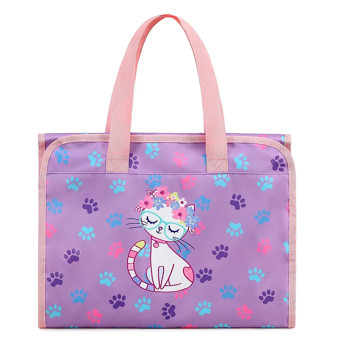 Toy Dolls Storage Bag Tote Carrying Case Compatible with LOL Surprise Toys Dolls Omg, Hanging Organizer Storage Bag with 8 Clear Window Pockets, Bag Only (04-Cat Purple)
