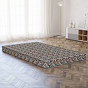 Ambesonne Dog Lover Foldable Mattress, Canine Breeds Love, 78.7" x 47.2", Multicolor