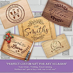 Tayfus Personalized Cutting Boards - Custom Laser Engraved Wood Chopping Block - USA Handmade - Best Wedding, Housewarming, Anniversary, Birthday, Christmas Gifts For Friends, Couples, Family, Parents