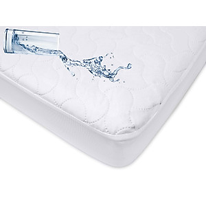 American Baby Company Waterproof Fitted Crib and Toddler Protective Mattress Pad Cover, White, for Boys and Girls, 52x28x9 Inch (Pack of 1)